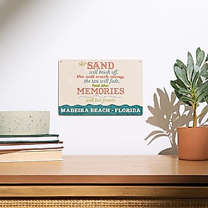 Lantern Press 6x9 Inch Wood Sign, Ready to Hang Wall Decor, Madeira Beach, Florida, Beach Memories Last Forever