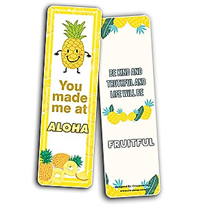 Creanoso Pineapple Bookmarks (5-Sets X 6 Cards) – Daily Inspirational Card Set – Interesting Book Page Clippers – Great Gifts for Adults and Professionals