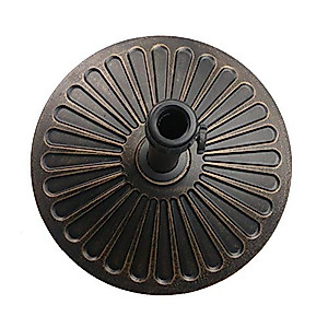 Sunnyglade 18" 30.2-lbs Heavy Duty Round Antiqued Umbrella Base for Patio, Outdoor - Bronze