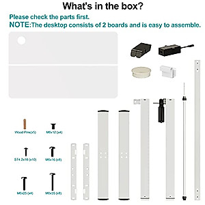 WOKA 40 x 24 Inches Electric Standing Desk, Adjustable Height Stand up Desk, Sit Stand Home Office Desk, Motorized Desk with Splice Board, Ergonomic Computer Workstation, White