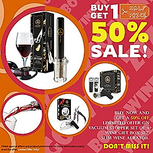 Wine Ziz Amazingly Simple Wine Opener with Foil Cutter Gift Set for Wine Lovers | Upgraded Wine Pump Air Pressure Wine Bottle Opener Easy Cork Remover Corkscrew | Wine Bottle Openers