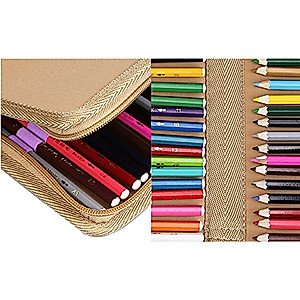 Gullor Fashion Fold Canvas Pencil Case, Black, 36 Holes