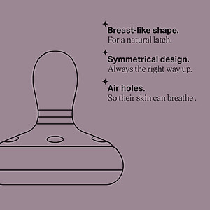 Tommee Tippee Breast-Like Pacifier, 0-6 month pack of 4 pacifiers with breast-like baglet, symmetrical design, BPA free