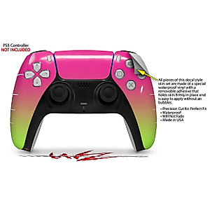 WraptorSkinz Skin Wrap compatible with Sony PS5 DualSense Controller Smooth Fades Neon Green Hot Pink (CONTROLLER NOT INCLUDED)