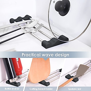 Tomorotec Adjustable Over-The-Sink Kitchen Rack for Dishcloths, Sponges, Bottles and Brushes - Heat-Resistant Stainless Steel with Slim, Expandable Design and Multifunctional Silicone Holder