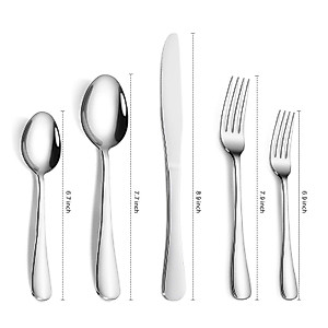60 piece Forks and Spoons Silverware Set, Flatware Sets, Mirrored Stainless Steel Cutlery Set, Spoons Forks and Knives Set Service for 12