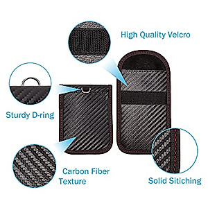 Faraday Key Fob Protector - 2 Pack Mini Anti-Theft Pouch Key Fob RFID Signal Blocking Faraday Bag for Key Fob