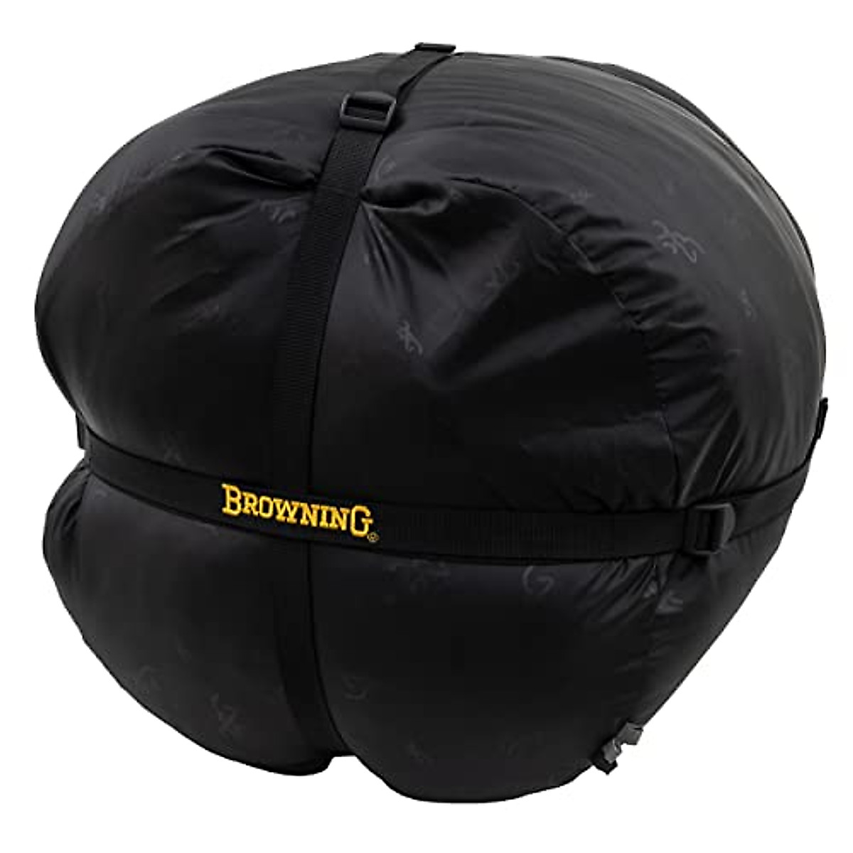 Browning McKinley 0° Sleeping Bag - Oversize Insulated Hooded Rectangle Made with Ripstop Outer and Brushed Polyester Liner, with Compression Stuff Sack, Charcoal/Gray