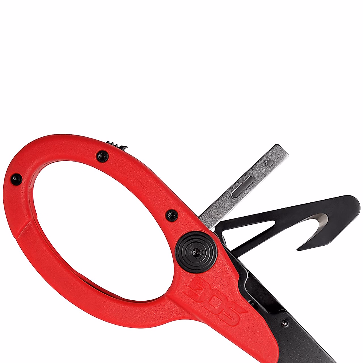 SOG ParaShears Lightweight Backcountry Stainless Steel Multi-Tool, 11 Tools Compound Leverage Technology, Red