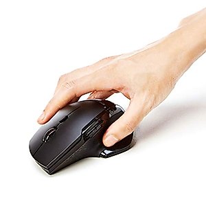 Amazon Basics Full Size Ergonomic Wireless Mouse with Fast Scrolling, Compatible with PC, Mac, Laptop - Black