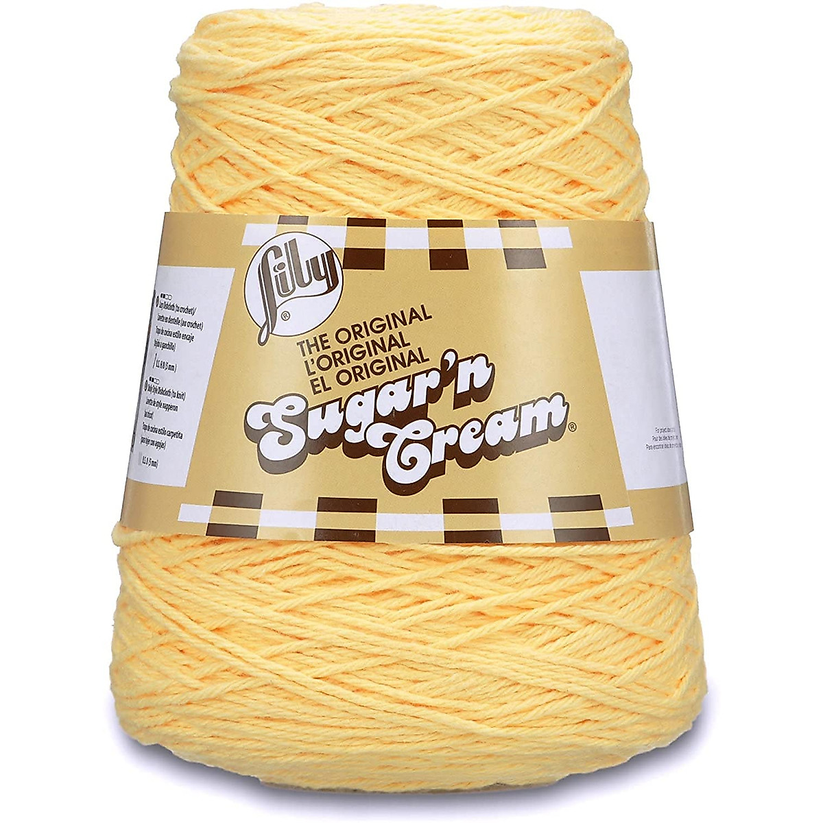 Lily Sugar N Cream Cones Yellow Yarn - 1 Pack of 14oz/400g - Cotton - #4 Medium - 706 Yards - Knitting/Crochet