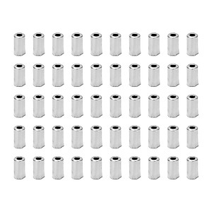 HERCHR 50pcs Bicycle Bike Brake Cable Tips Caps, 5mm Alloy Brake Cable End Tips Crimps Ferrules Caps Road Mountain Bicycle Bike Alloy Brake Cable End Tips Bike Brake Cable caps