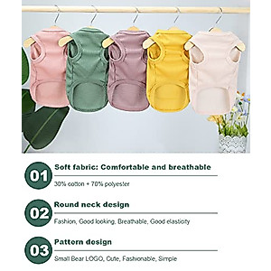 Cat Clothes, KISOLD Pet Cat Clothes Chic Bear Casual T-Shirt Apparel for Cat Kitten Puppy for Spring and Summer, Green, M