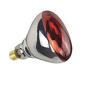 BONGBADA 2 Pack 250W Heat Lamp Red Infrared Bulbs Glass Lamp Bulb for Food Service, Brooder Bulb, Chicks, Pet, Bathroom, Light Therapy Use E26 Base, Flood Light Heat Lamp Bulb.