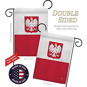 Breeze Decor Poland Garden Flag Regional Nation International World Country Particular Area House Decoration Banner Small Yard Gift Double-Sided, Made in USA