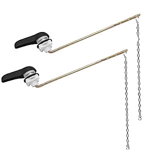 Pacify 4 Pack Toilet Flush Handle Replacement-Straight, Universal Black Toilet Handle Lever with Nut Lock Toilet Tank Lever(B-Straight)