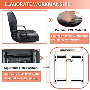 TICSEA Universal Forklift Seat,Tractor Seat with Adjustable Back,Safety Belt and Operator Position Switch,Excavator Skid Loader Backhoe Dozer Telehandler