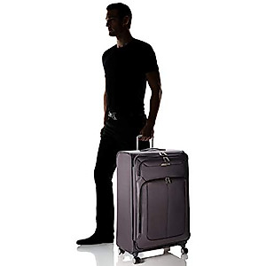 Samsonite Solyte DLX Softside Expandable Luggage with Spinner Wheels, Mineral Grey, Checked-Large 29-Inch