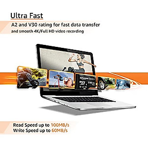 Amazon Basics microSDXC Memory Card with Full Size Adapter, A2, U3, Read Speed up to 100 MB/s, 256 GB