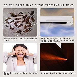 Door Sweep for Bottom of Door, Adhesive Silicone Rubber Door Sweep with Brush, 39" Adjustable Door Draft Stopper - White