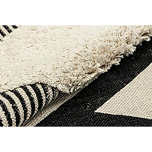 HOMEMONDE Boho Tufted Small Area Rug Washable 2x3 ft Cotton Geometric Woven Farmhouse Shaggy Throw Area Rug with Tassels for Entryway, Doormat, Kitchen Home Decor