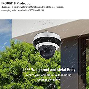 VIKVIZ 4MP PTZ IP Camera with 4X Optical Zoom 16X Digital Zoom,Ultra Low-Illumination,Audio Record,Speaker Port,66ft IR Night Vision,Built-in SD Slot,WDR Version OEM DS-2DE2A404IW-DE3
