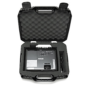 CASEMATIX Hard Shell Projector Travel Case Compatible with Epson VS250 SVGA, VS350 XGA, VS355 WXGA Projectors with HDMI Cable and Remote in Custom Foam Compartments, Case Only