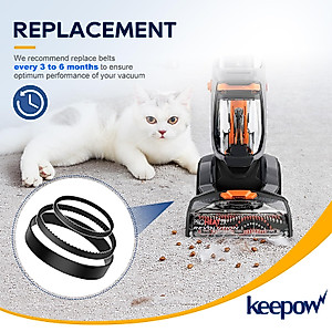 KEEPOW Replacement Belt Set Compatible with Bissell ProHeat 2X Revolution Models 1548 1550 1551 35799 Compare to Parts #1606418 & 1606419 & 1606428 6 Pack