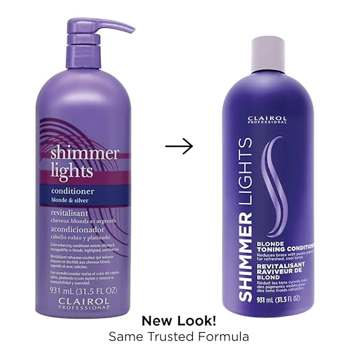 Clairol Professional Shimmer Lights Purple Conditioner, 31.5 fl. Oz Neutralizes Brass & Yellow Tones For Blonde, Silver, Gray & Highlighted Hair Packaging May Vary