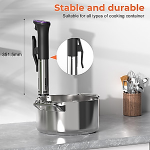 Hobsir hob Sous Vide Cooker Kit, 1100W Sous Vide Machine with 30 Seal Bags, Vacuum Pump, Magnets, LED, Wifi App Control, Silence Stainless Steel Immersion Circulator Slow Cooking Machine Sous-vide Kit