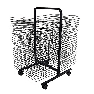 JIAHESHYP 5 Sizes Mobile Art Drying Rack, Classroom Studio Home Painting Drying Rack for Kids, Artists, Double Sided Art Rack Storage Organizer on Wheels, Drying & Print Racks (Size : 50-Layer)