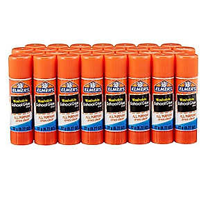 Elmer's All Purpose School Glue Sticks, Washable, 22 Grams, 30 Count