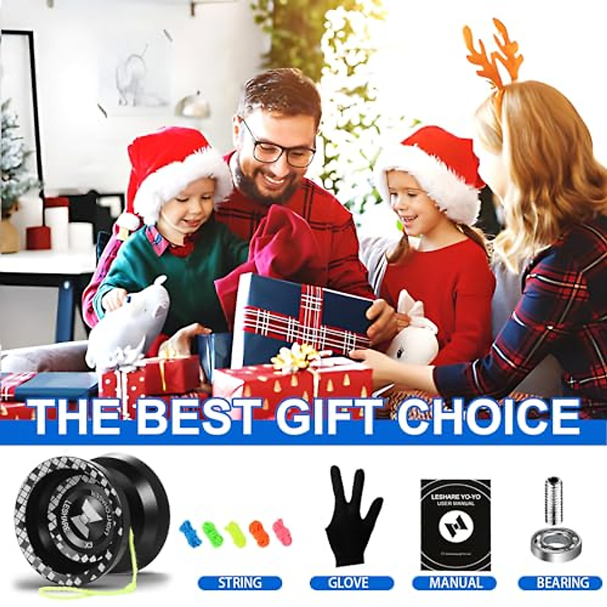 LESHAREYoyo Non-Responsive Pro X3 for Advanced yoyo Players Includes Responsive yoyo for Beginners Aluminum Yoyo for Kids + 5 yoyo Ropes + Gloves + User Instructions