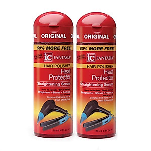 Fantasia High Potency IC Heat Protector Straightening Serum, Hair Polisher, 6 oz (Pack of 2)