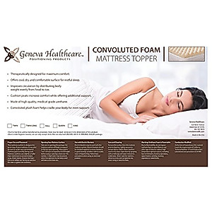 Geneva Healthcare Egg Crate Convoluted Foam Mattress Pad 2" Topper - 2" x 56" x 72"