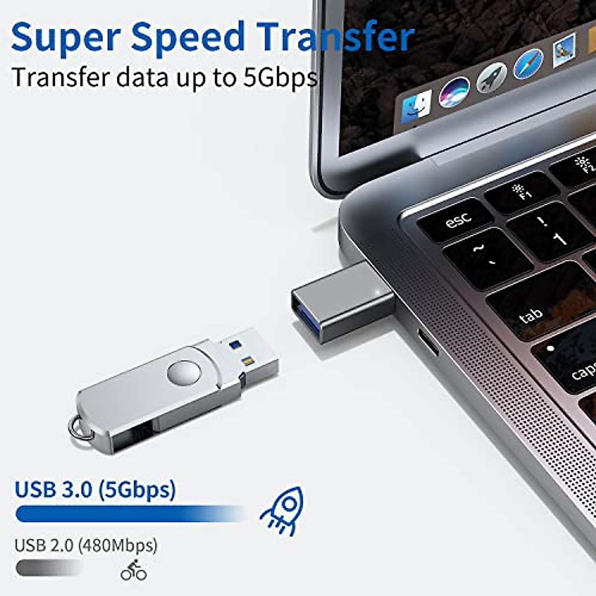 USB C to USB Adapter 3-Pack, Thunderbolt 3 to USB 3.0 OTG Adapter for iMac 2021, MacBook Pro, Chromebook, Pixelbook, Microsoft Surface Go, Samsung Galaxy S8 S9 S10 Plus S20 S21 S22 Ultra Note 9 10 20