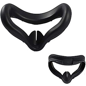 RGEEK VR Silicone Face Cover for Quest 2 VR Headset Sweat-Proof Lightproof Non-Slip Washable Replacement Face Pads Quest 2 Accessories(Black)