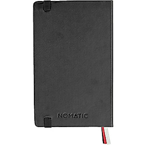 NOMATIC Notebook - Journal For Writing, Business, Office, And Sketchbook - 240 Ruled Pages - Hard Cover Notebook With Perforated Pages, Built-in Pen Holder, And Whiteboard Paper (Black)