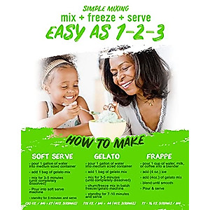 Frozen Bean Bulk Ice Cream Mix, Easy to Make Gelato Starter Mix Kit and Ice Cream Mixes for Ice Cream Maker, Soft Serve Machine, Milkshakes and Frappes, Cookie Monster