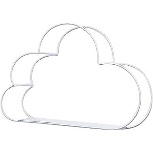 FRECI Metal Wall Hanging Storage Shelf Cloud-Shaped Wall Mount Hanging Organizer Suit for Bookshelf/Bathroom Storage Home Supplies - White