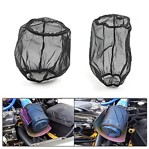 AICEL Air Filter Wrap, 2 Pcs Universal Auto Cold Air Filter Protective Dustproof Cover, Automotive Air Cleaner Waterproof Rain Sock Wrap for High Flow Air Intake Filters, Car Accessories (Large)