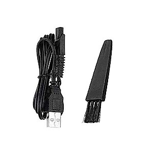 Shaver Head Replacement Charger and Brush for Electric Solo Shaver Cleaning Bursh USB Data Cable Power Trimmer Solo Head Replacement Charge Line (1Shaver Cord& brush)