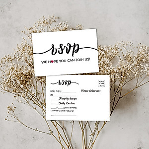 TENTADO RSVP Postcards, 50 Pack Rsvp Cards, Response Cards, Reply Cards Perfect for Wedding, Bridal Shower, Baby Shower, Birthday, Engagement, Bachelorette Party Invitations, 4X6 Inch.