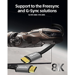 8K HDMI 2.1 Cables, High Speed HDMI Cords Support to 48Gbps 4K @120Hz 8K @60Hz DTS:X HDR10 HDCP 2.2 & 2.3 for Sony Samsung LG TCL HDTVs,Roku TVs,PS5,Blu-ray,RTX 3090 (8K 25FT HDMI Cables)