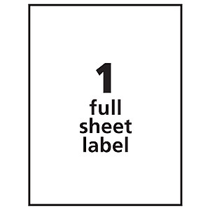 Avery Self-Adhesive Removable Laser Id Labels, White, 8.5 x 11 inches, 25 per Pack (6465)