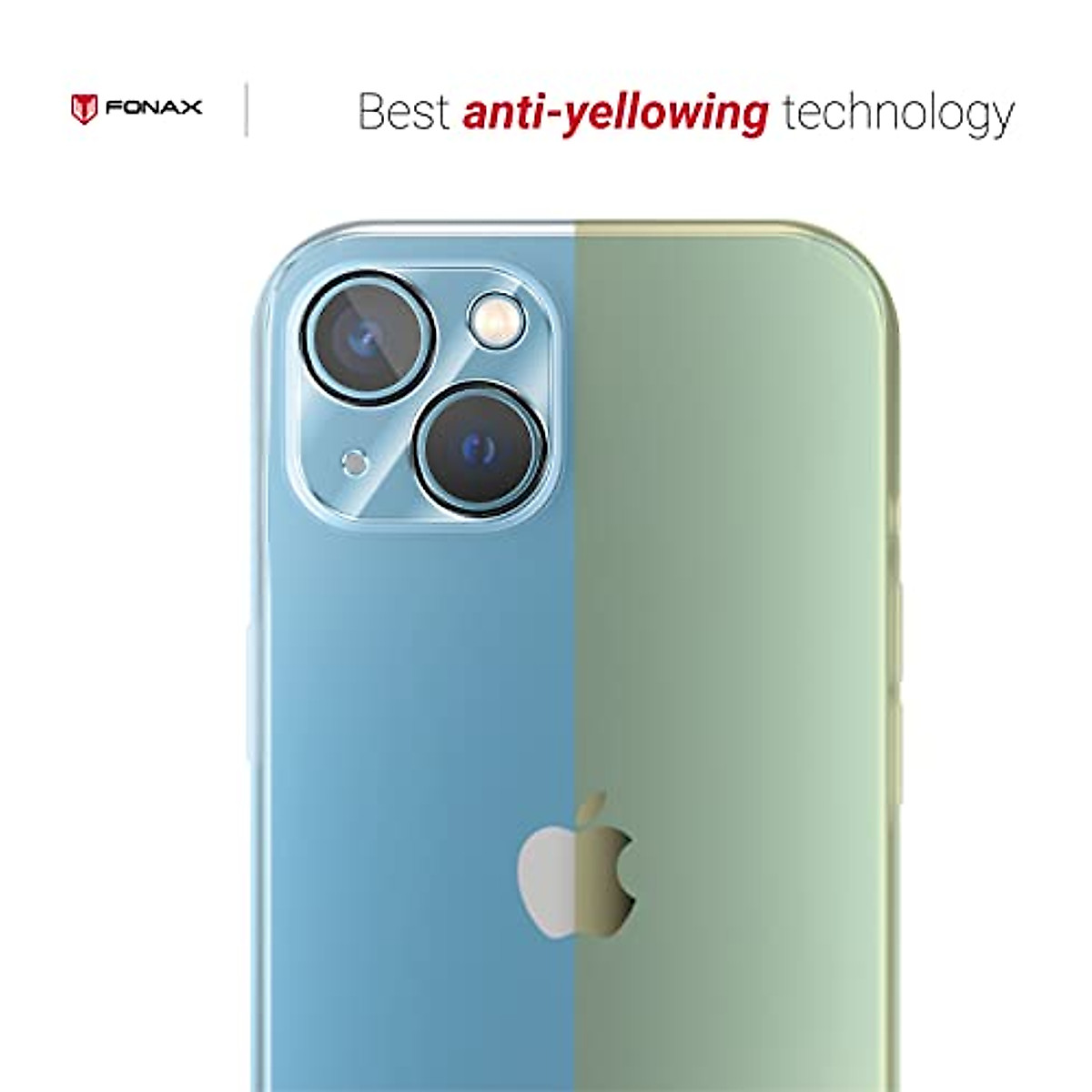 Fonax [3 in 1 bundle] Fonguard Crystal Clear Case (Anti-Yellowing Technology) for iPhone 13 (2021) 6.1 inch with 1 3D (Full Screen) Tempered Glass Screen Protector (9H level) + 1 Camera Lens Protector