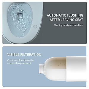 LEIVI Smart Toilet with Built-in Bidet Seat, Tankless Toilet with Auto Lid Opening, Closing and Flushing, Heated Seat, Digital Display, Remote Control, Elongated