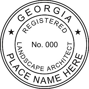 Infusion Personalized Georgia Architects, Engineers & Land Surveyors State Seals, Landscape Architect, 1-5/8" Round Self-Inking Stamp