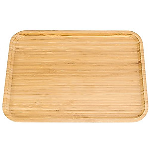 HEIHAK 2 Packs 15.7 x 11.8 x 0.8 Inch Rectangle Bamboo Trays, Decorative Bamboo Serving Platters, Natural Bamboo Serving Tray Wooden Breakfast Tray for Food, Coffee, Fruits, Bread, Cheese
