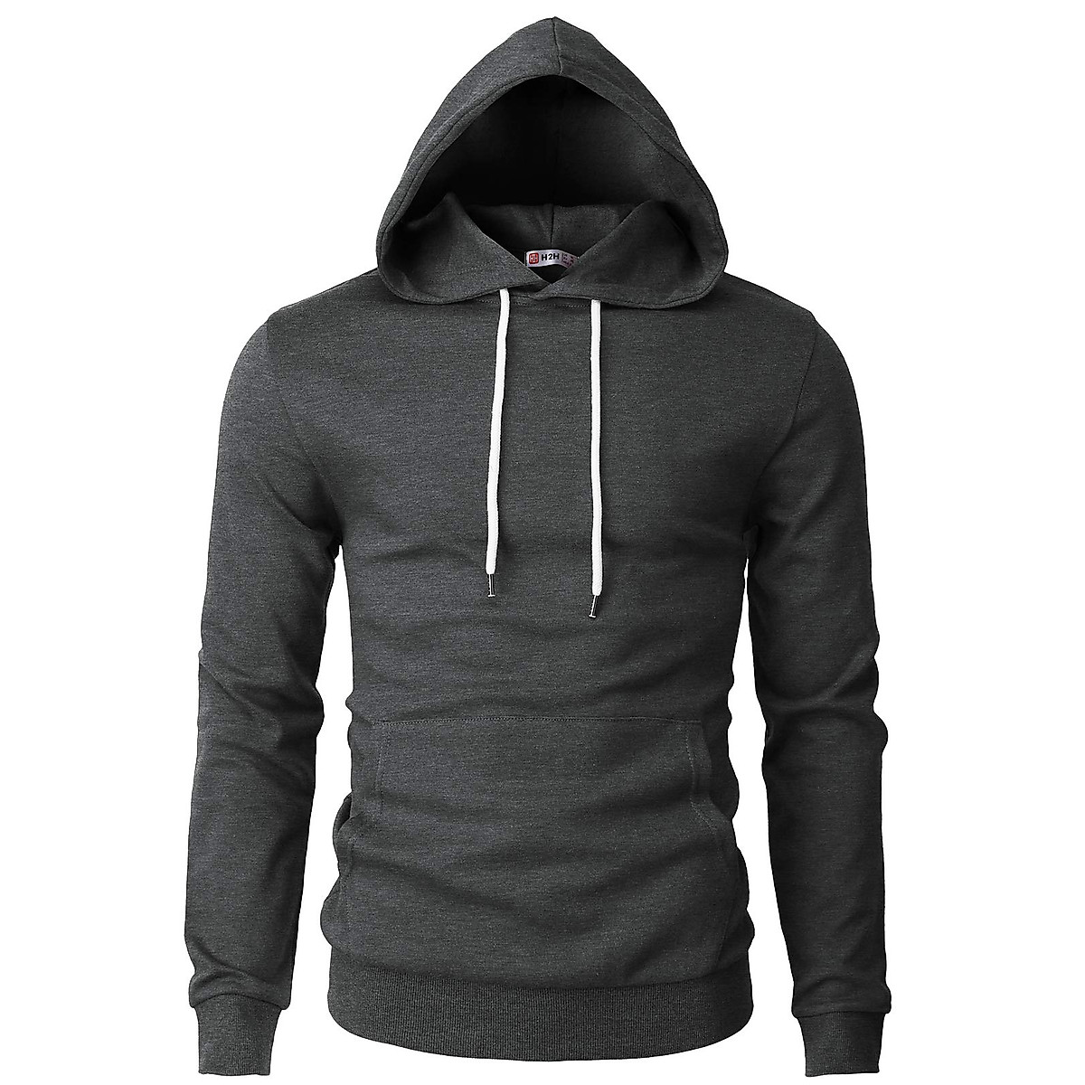 H2H Mens Basic Pullover Hoodies Sweatshirt Long Sleeve Kanga Pocket CHARCOAL US M/Asia L (CMOHOL050)